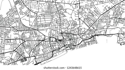 Urban Vector City Map Hull England: vector de stock (libre de regalías ...