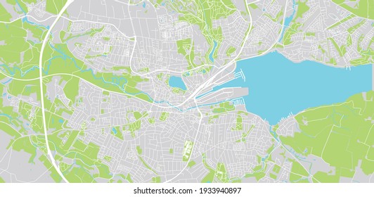 Urban Vector City Map Kolding Denmark Stock Vector (Royalty Free ...