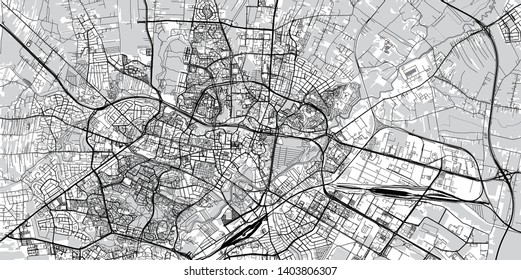 Urban Vector City Map Lublin Poland Stock Vector (Royalty Free ...
