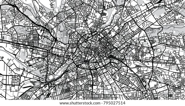 Urban Vector City Map Manchester England Stock Vector (Royalty Free ...