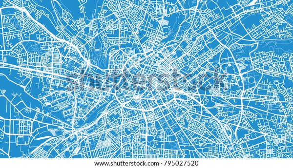 Urban Vector City Map Manchester England Stock Vector (Royalty Free ...