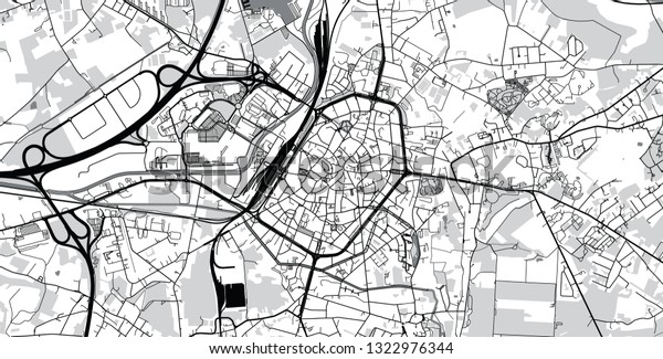 Urban Vector City Map Mons Belgium Stock Vector (Royalty Free ...