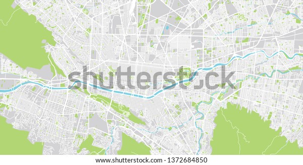 Mapa urbano vectorial de Monterrey, México