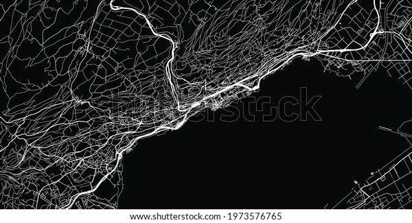 Urban Vector City Map Neuchatel Switzerland Stock Vector (Royalty Free ...