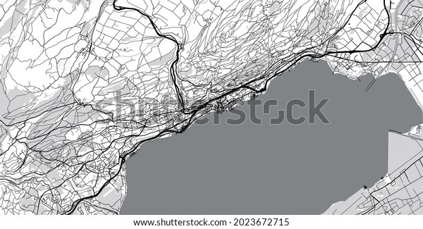 Mapa urbano vectorial de neuchatel, Suiza,: vector de stock (libre de ...
