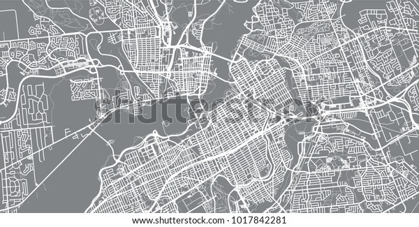 Urban Vector City Map Ottawa Canada Stock Vector (Royalty Free ...