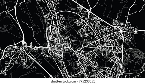 Urban Vector City Map Oxford England Stock Vector (Royalty Free ...