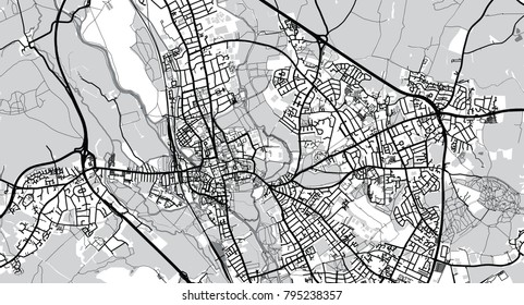 Urban Vector City Map Oxford England Stock Vector (Royalty Free ...