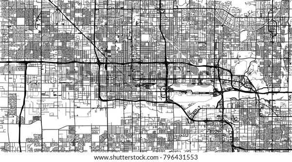Urban Vector City Map Phoenix Arizona Stock Vector (Royalty Free ...