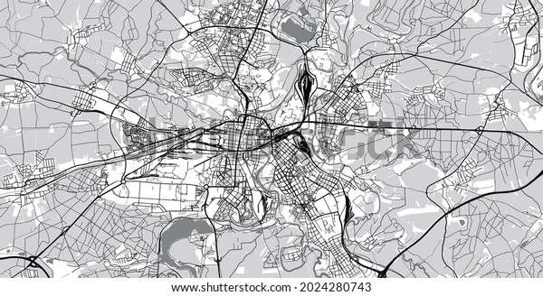 Urban Vector City Map Pilsen Czech Stock Vector (Royalty Free ...