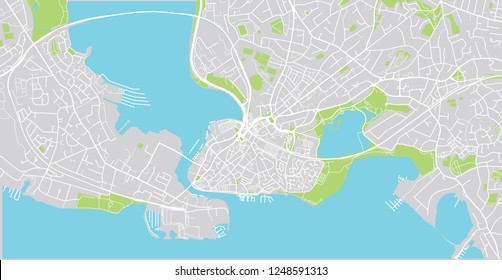 Urban Vector City Map Poole England Stock Vector (Royalty Free ...