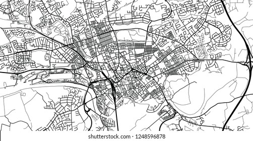Urban Vector City Map Preston England Stock Vector (Royalty Free ...