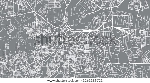 Urban Vector City Map Pune India Stock Vector (Royalty Free) 1261185721 ...