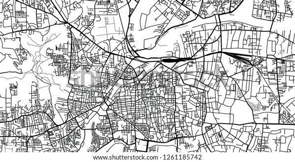 Urban Vector City Map Pune India Stock Vector (Royalty Free) 1261185742 ...