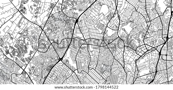Urban Vector City Map Randburg South: เวกเตอร์สต็อก (ปลอดค่าลิขสิทธิ์ ...