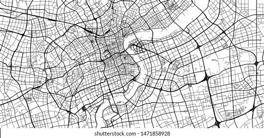 Urban Vector City Map Shanghai China Stock Vector (Royalty Free) 1471858928