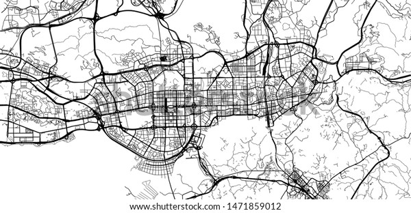 Urban Vector City Map Shenzhen China Stock Vector (Royalty Free ...