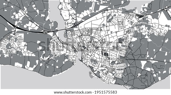 Urban Vector City Map Sonderborg Denmark Stock Vector (Royalty Free ...
