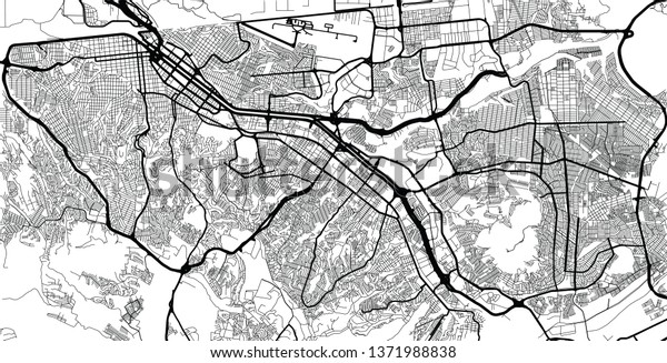 Urban Vector City Map Tijuana Mexico Stock Vector (Royalty Free ...
