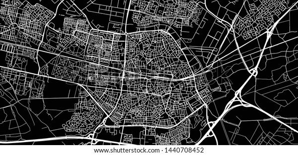 Urban vector city map of Tilburg, The Netherlands