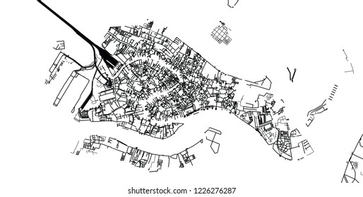 Urban Vector City Map Venice Italy Stock Vector (Royalty Free ...