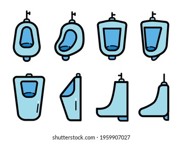 Urinal Outline Icon Thin Linear Urinal Stock Vector (Royalty Free ...