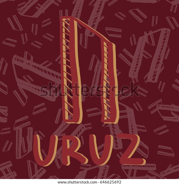 Vektor Stok Uruz Rune Hand Drawn Ancient Rune (Tanpa Royalti) 646625692 ...