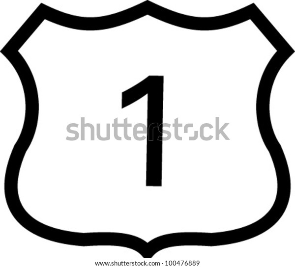 Us 1 Highway Sign Stock Vector (Royalty Free) 100476889