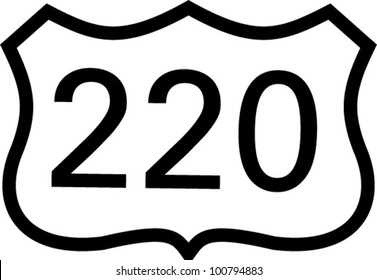Us 220 Highway Sign Stock Vector (Royalty Free) 100794883 | Shutterstock