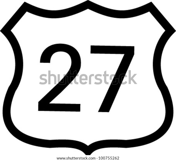 Us 27 Highway Sign Stock Vector (Royalty Free) 100755262