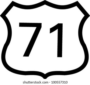 Us 71 Highway Sign Stock Vector (Royalty Free) 100557310 | Shutterstock