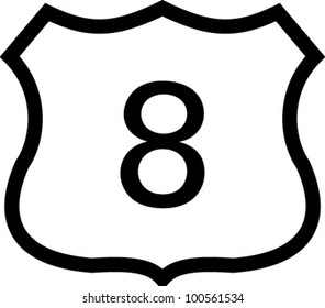 Us 8 Highway Sign Stock Vector (Royalty Free) 100561534 | Shutterstock