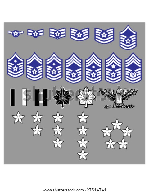 Us Air Force Rank Insignia Officers: เวกเตอร์สต็อก (ปลอดค่าลิขสิทธิ์ ...