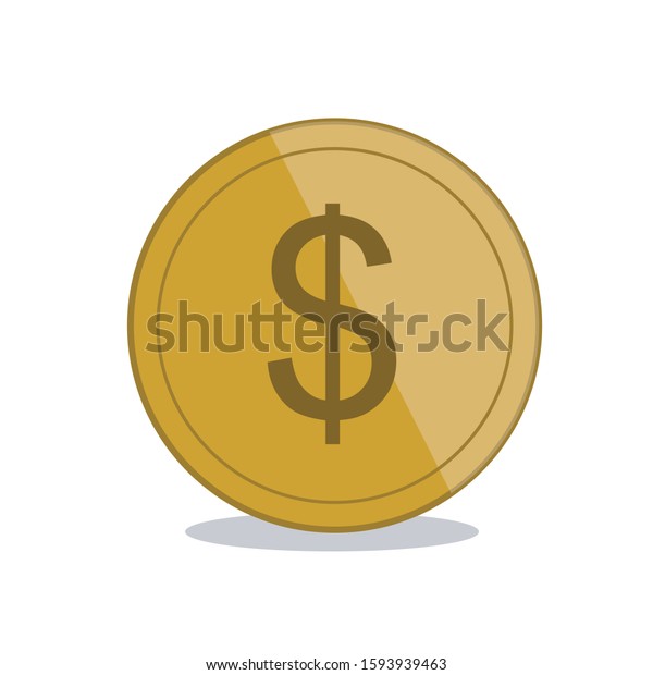 Us Dollar Coin Cartoon Isolated Stock Vector (Royalty Free) 1593939463