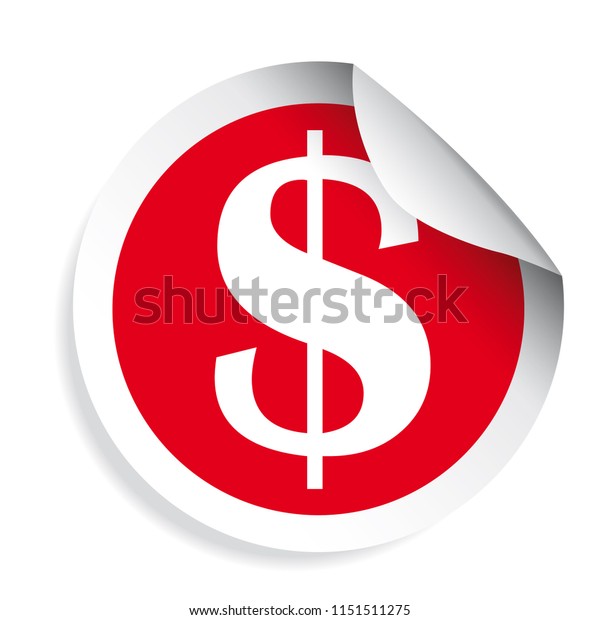 Us Dollar Sign Sticker Label Vector: vector de stock (libre de regalías ...
