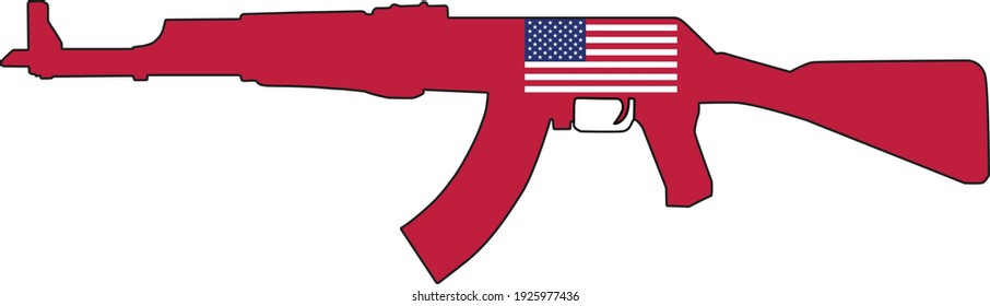 Us Flag Ak 47 Rifle Padding Stock Vector (Royalty Free) 1925977436 ...