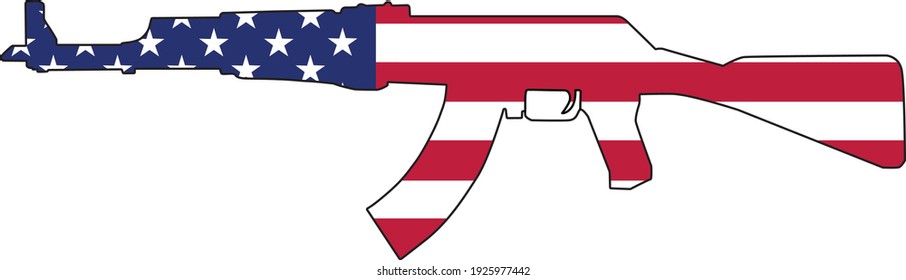 Us Flag Ak 47 Rifle Padding Stock Vector (Royalty Free) 1925977442 ...