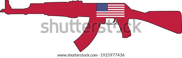 Us Flag Ak 47 Rifle Padding Stock Vector (Royalty Free) 1925977436