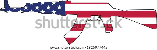 Us Flag Ak 47 Rifle Padding Stock Vector (Royalty Free) 1925977442 ...