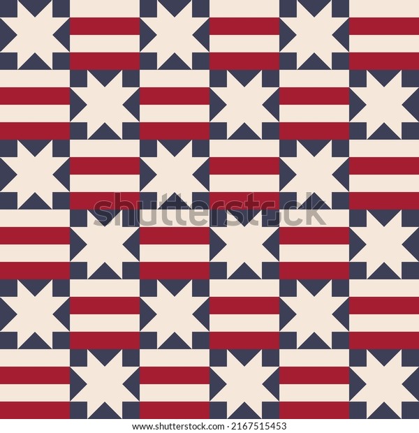 Us Flag Themed Seamless Pattern Design Stock Vector (Royalty Free ...