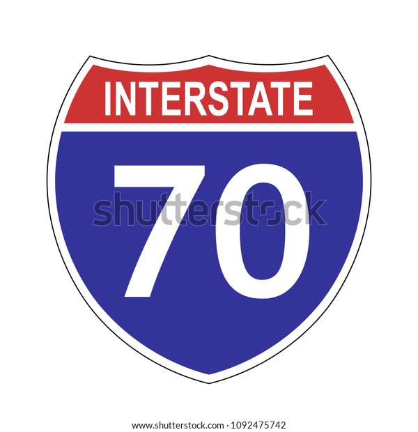 Us Interstate 70 Highway Sign Route Stock Vector (Royalty Free) 1092475742