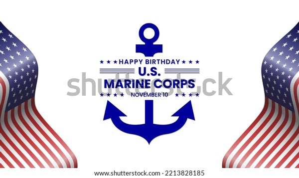 Us Marine Corps Birthday Background Waving Stock Vector Royalty Free