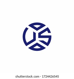 Us Monogram Logo Abstract Shapes Modern Stock Vector (Royalty Free ...
