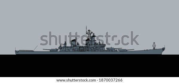 Us Navy Iowaclass Battleship 1982 Vector Stock Vector (Royalty Free ...