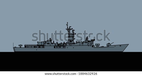 Us Navy Knox Class Frigate Vector Stock Vector (Royalty Free) 1884632926