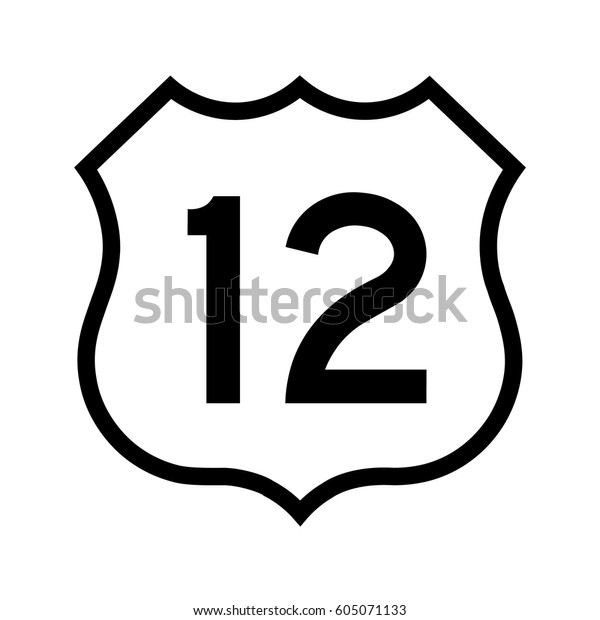 Us Route 12 Filled White Stock Vector (Royalty Free) 605071133 ...