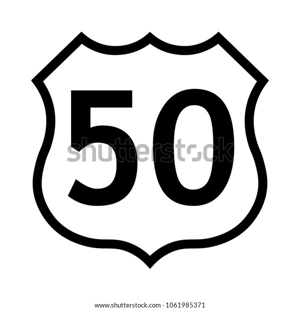 Us Route 50 Sign Black White Stock Vector (Royalty Free) 1061985371 ...