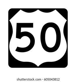 Us Route 50 White Background Stock Vector (Royalty Free) 605043812 ...