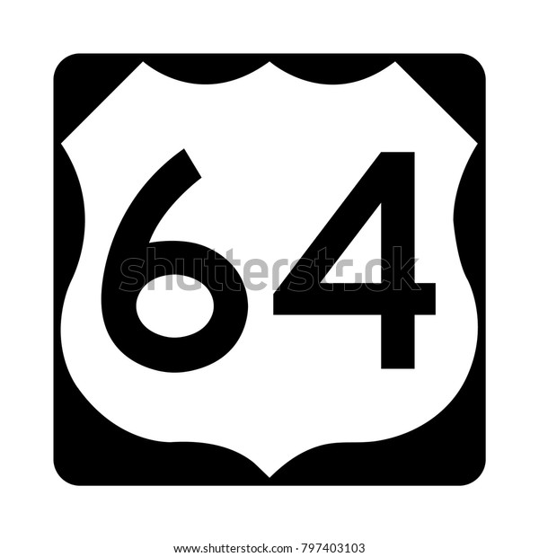 Us Route 64 Sign Black Frame Stock Vector (Royalty Free) 797403103