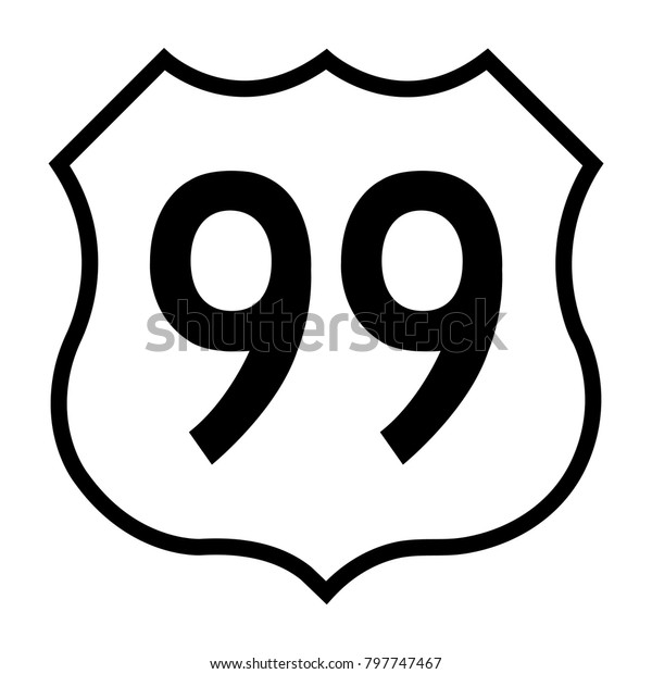 Us Route 99 Filled White Stock Vector (Royalty Free) 797747467